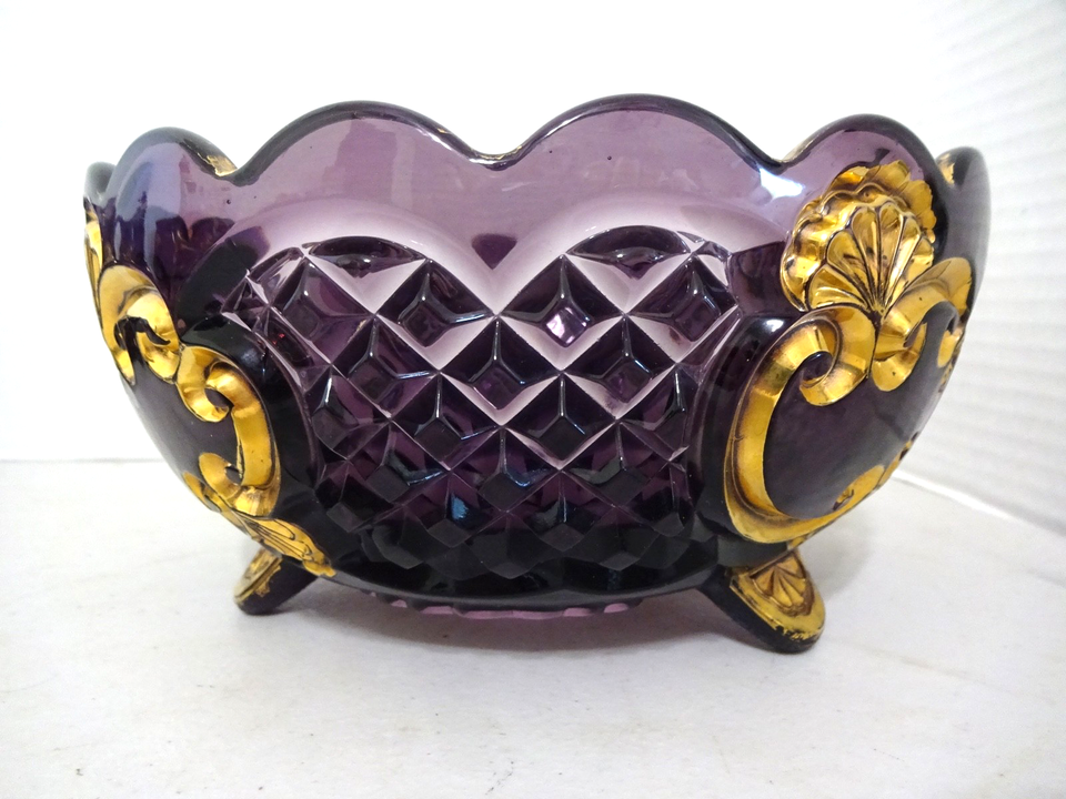 EAPG McKee/Riverside GLASS Croesus Amethyst Bowl 8" C. 1898 | eBay