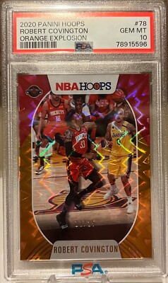 2020 Panini Hoops Robert Covington Orange Explosion /25 PSA 10 Rockets ...