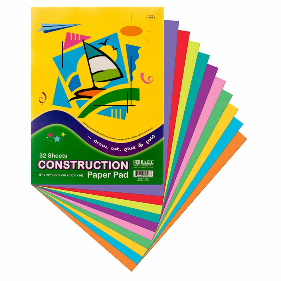 Construction Paper Book 2 PACK Construction Paper Pad Assorted Colors ...