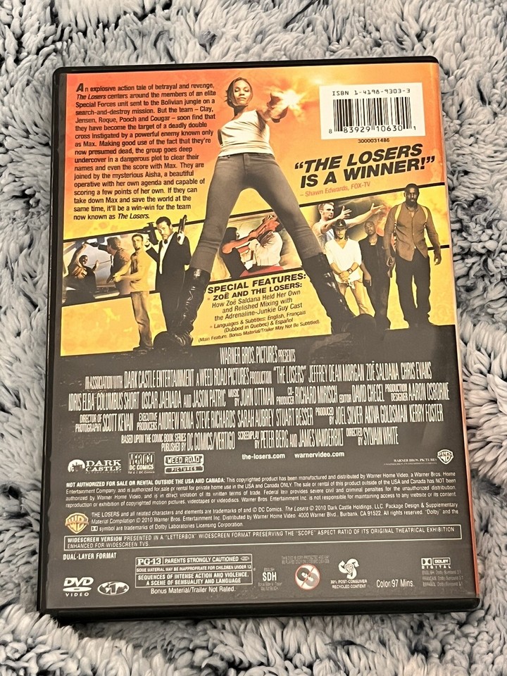 The Losers (DVD, 2010) Zoe Saldana Idris Elba Chris Evans 883929106301 ...