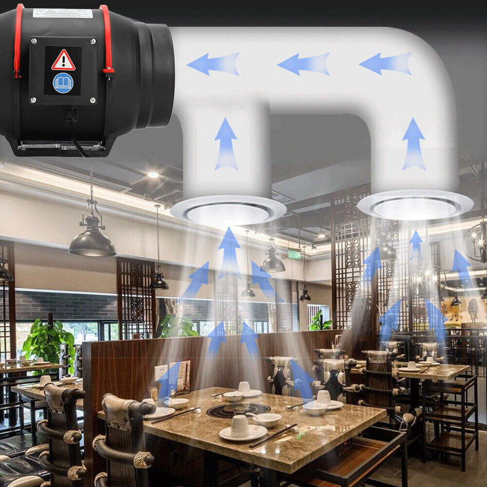 4" 6" 8" Silent Inline Fan Extractor Duct Hydroponic Exhaust Industrial ...