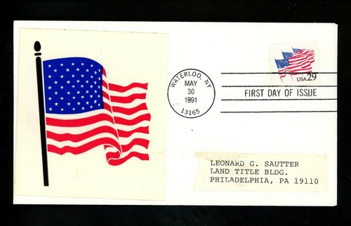 US FDC #2531 Bailey Label 1991 Waterloo NY Flags on Parade | eBay