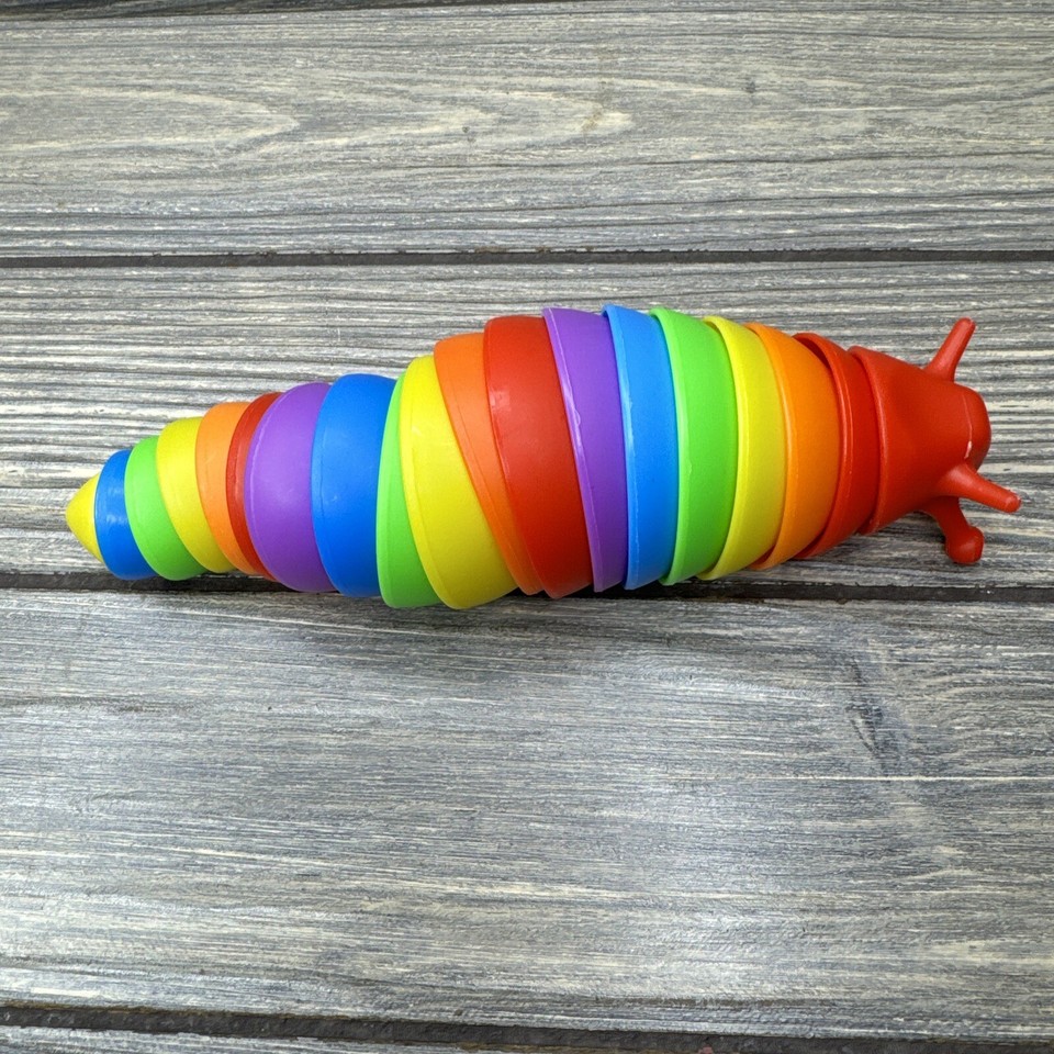 Multicolored Rainbow Caterpillar Slug Fidget Sensory Toy | eBay
