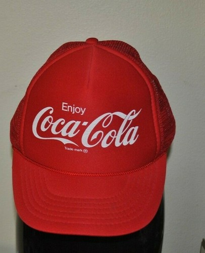 ENJOY COCA-COLA Baseball Cap Hat Snapback RED Meshback Vintage | eBay