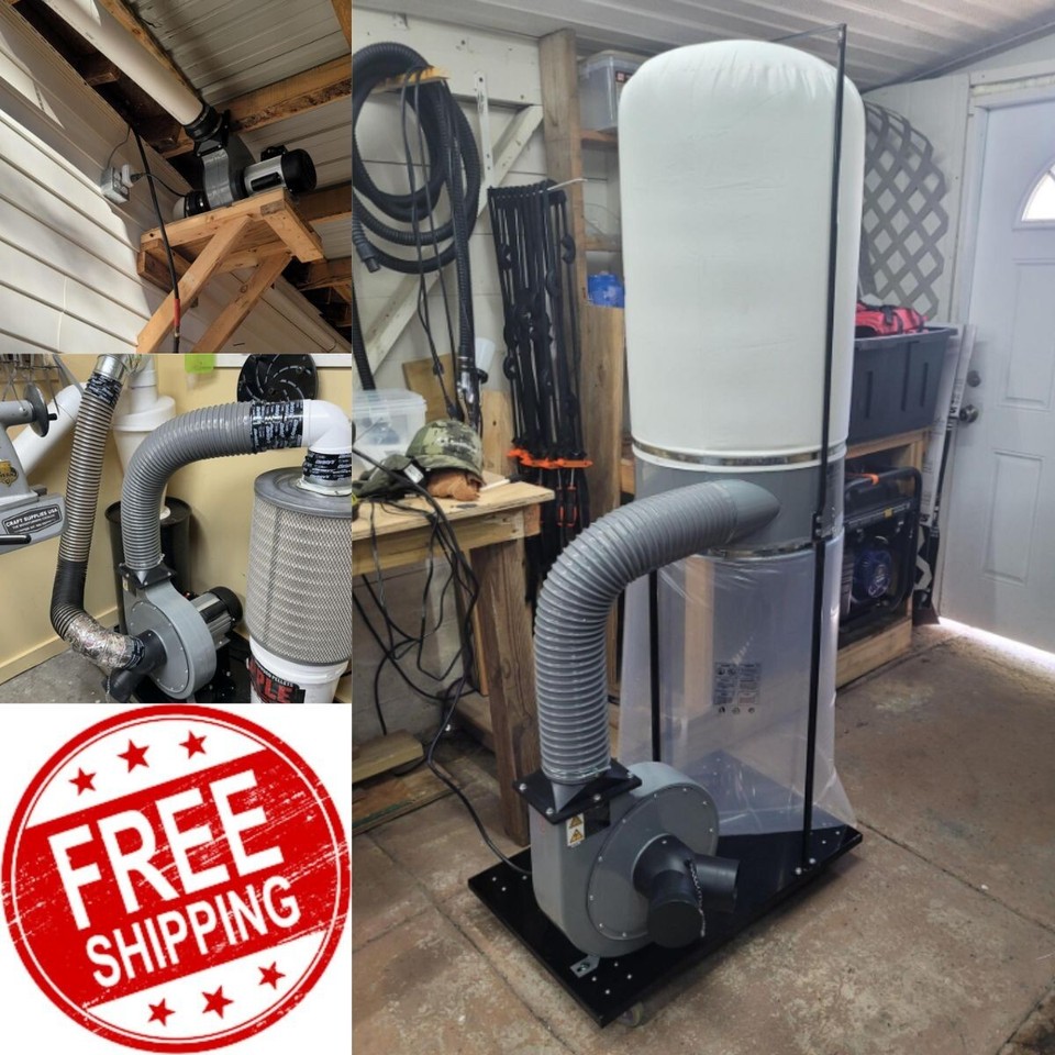 2 HP Dust Collector 35 Gallon High Flow Capacity Heavy Duty Shop Wood ...