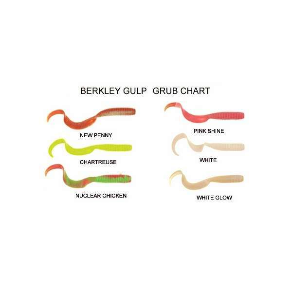 Berkley Gulp 6" Swimming Grub Cajun Chicken Color 4 Count Each X3 (3 ...