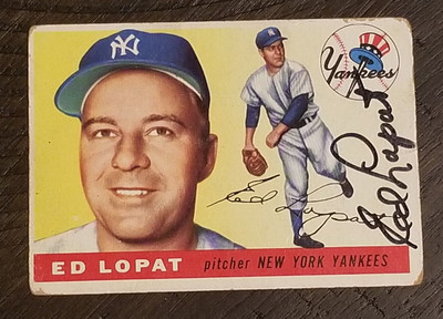 1955 TOPPS #109 ED LOPAT SIGNED AUTOGRAPHED NEW YORK YANKEES | eBay