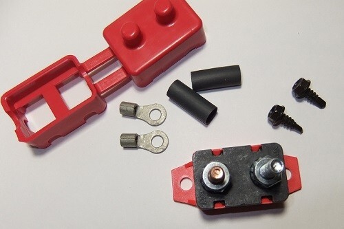 Short Stop Circuit Breaker 50 AMP 12V Automatic Reset with RED Boot ...