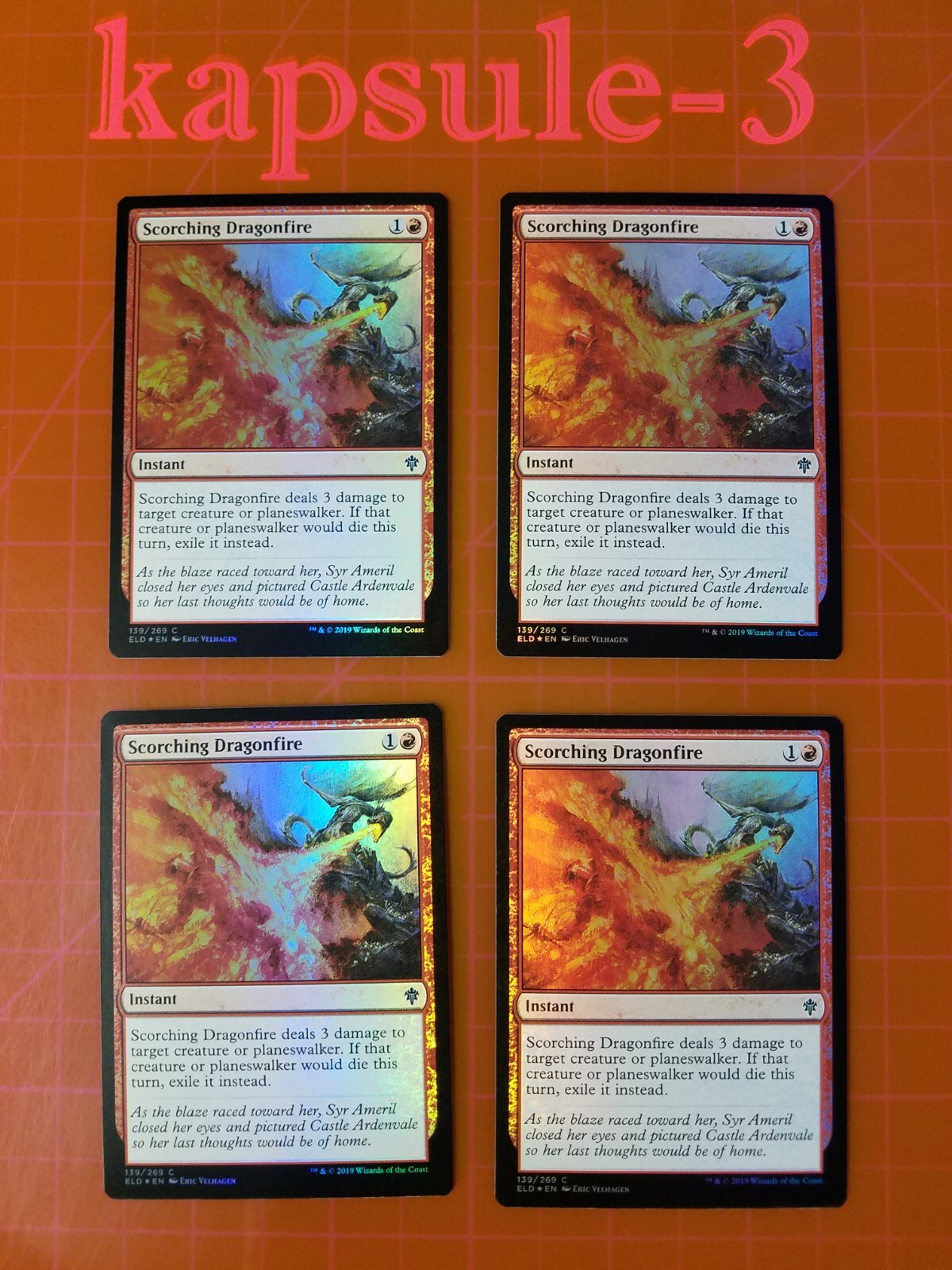 4x Scorching Dragonfire | FOIL | Throne of Eldraine | MTG Magic Cards ...