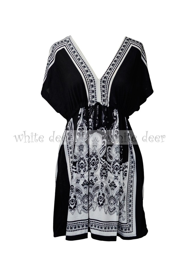 Women's Plus Size Western V-Neck Floral Paisleyl Print Tunic Loose Top ...