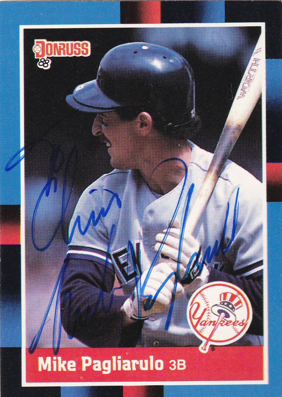 MIKE PAGLIARULO NEW YORK YANKEES SIGNED 1988 CARD TWINS PADRES RANGERS ...