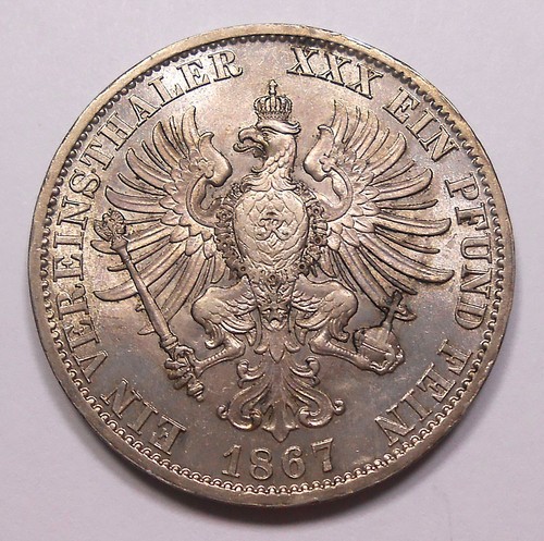 Germany Prussia 1867 A Thaler CHOICE MS BU Wilhelm I GORGEOUS German ...