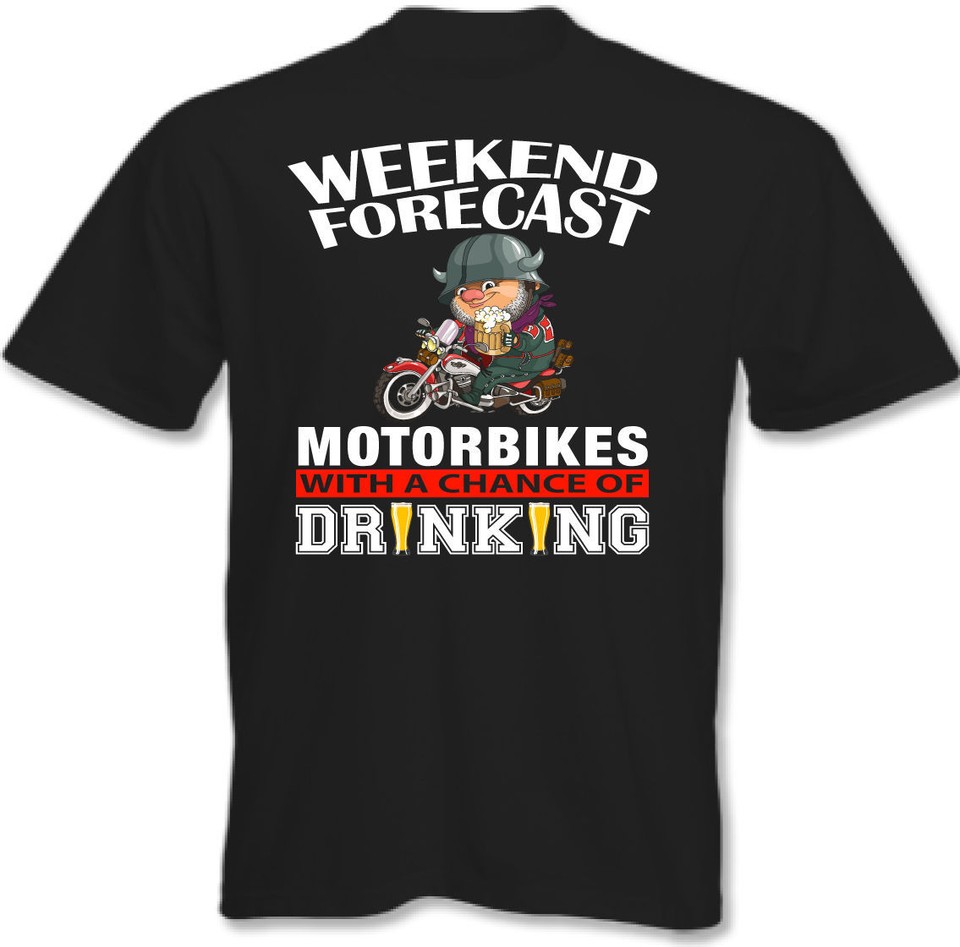 Motorbike T-Shirt Mens Superbike Moto GP Bike Biker Weekend Forecast ...