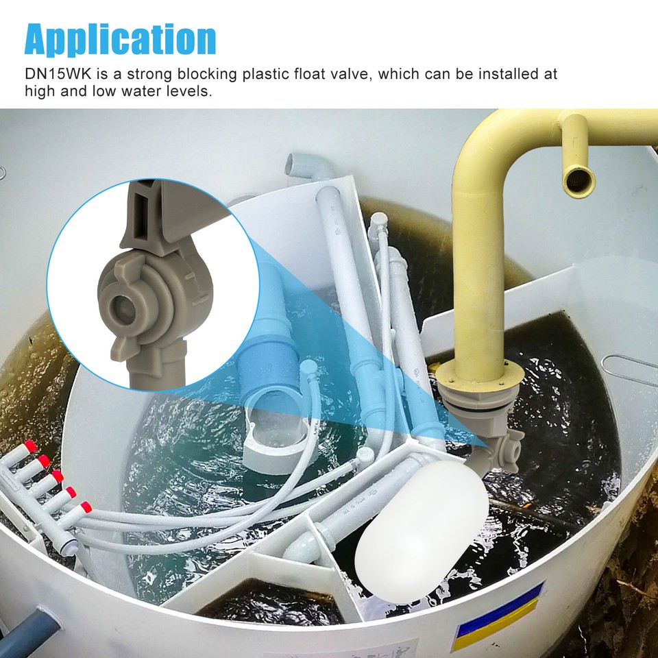 4x Water Float Valve Adjustable Arm Water Filter Float 1/2" Automatic ...