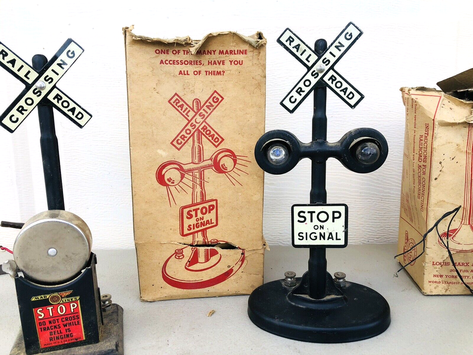 Vintage Marx Railroad Lights Signal Crossing Lights Boxes Lot | eBay