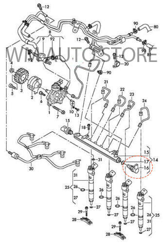BMW 5 F10 2.0d N47 Diesel Fuel Rail Pressure Regulator Valve Bosch ...