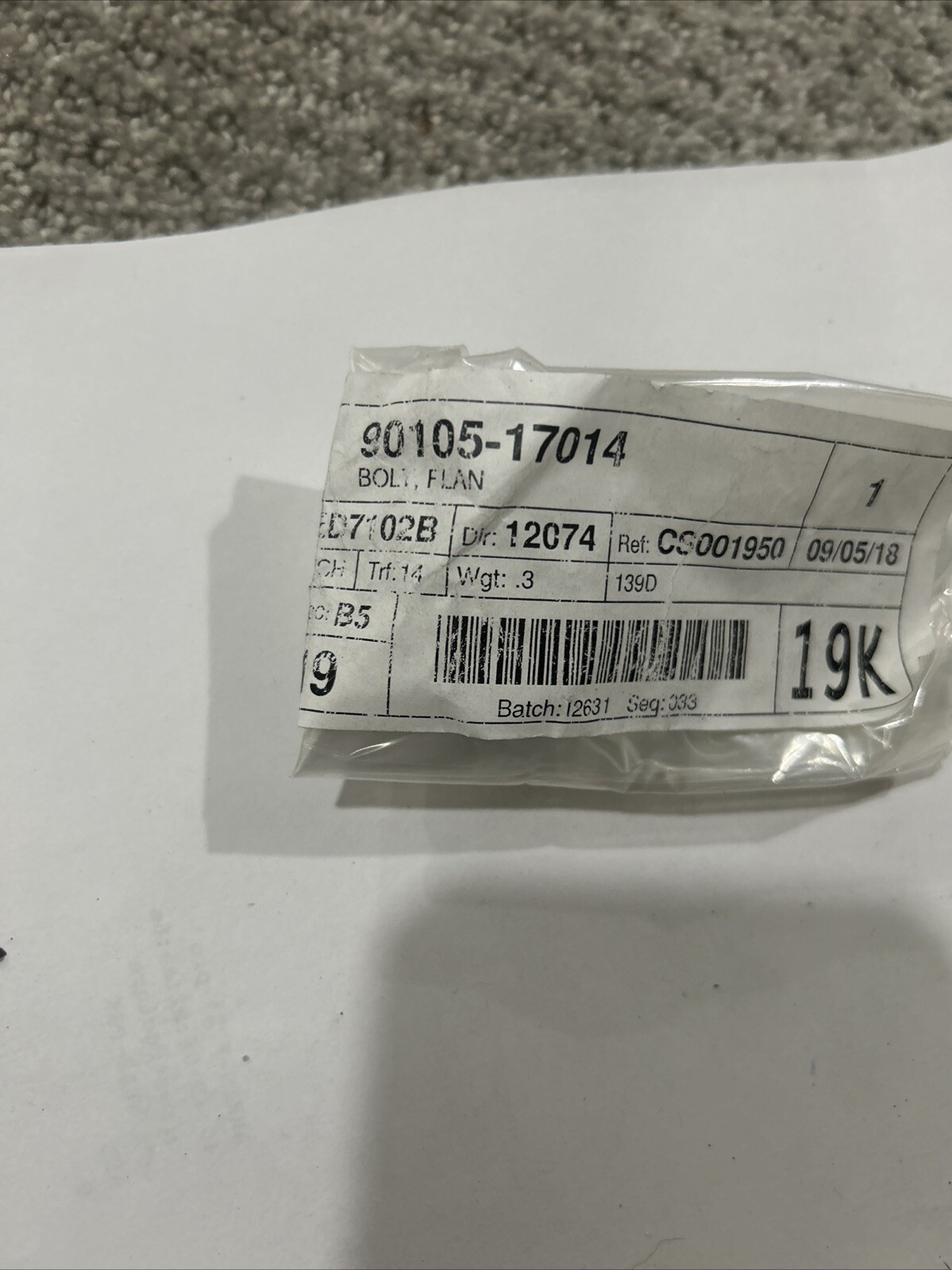 Genuine Toyota Strut Mount Bolt 90105-17014 | eBay