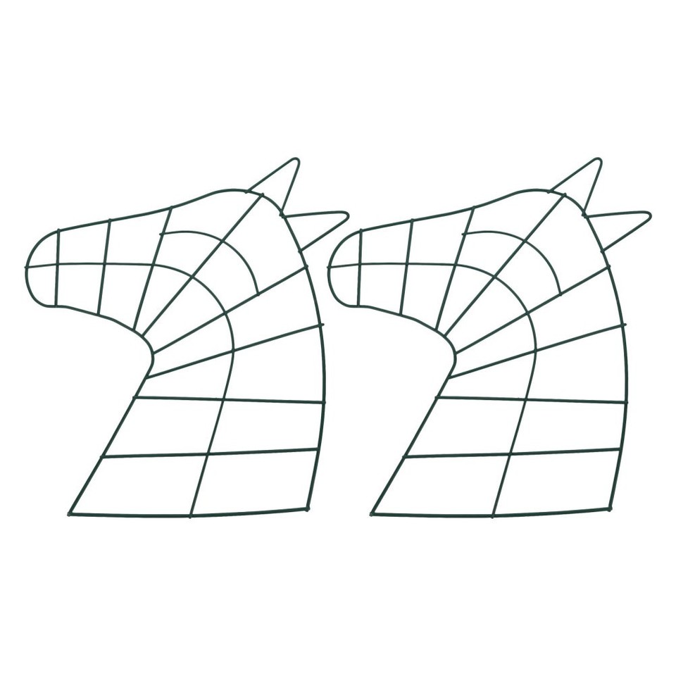 2 Pcs Horse Head Garland Small Metal Wreath Frame Wire Floral Form ...