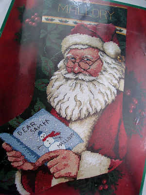 Christmas Holiday Dimensions Needlepoint Stocking Craft Kit,DEAR SANTA ...