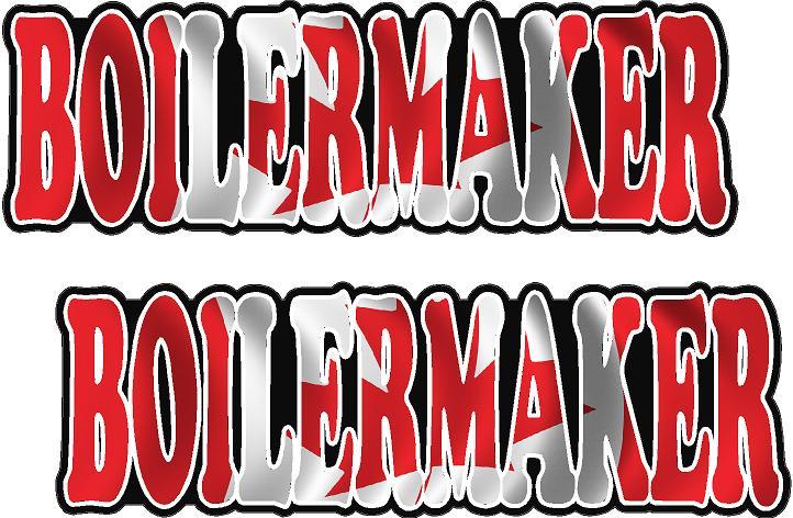 2 - 3" x 1" Boilermaker Canada Flag Decal Canadian Vinyl Hard Hat ...