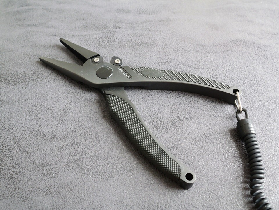 8” Pliers Titanium Coated Rubber Handle Sheath Coil Lanyard Line ...