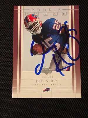 TRAVIS HENRY 2001 UPPER DECK ROOKIE SIGNED AUTOGRAPHED CARD #264 ...