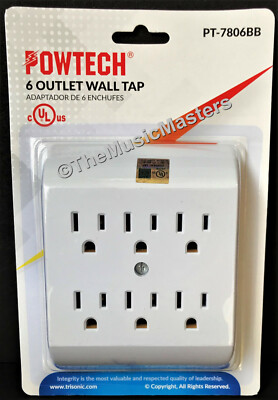 6 Outlet AC Wall Plug Power Splitter Tap 6-Way Electrical Socket ...