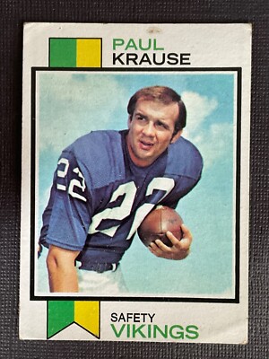 Paul Krause 1973 Topps Football Card #380 - Minnesota Vikings Safety ...