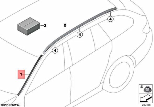 Genuine BMW F11 518d 520d 520dX Roof Moulding Prime-Coated Right ...