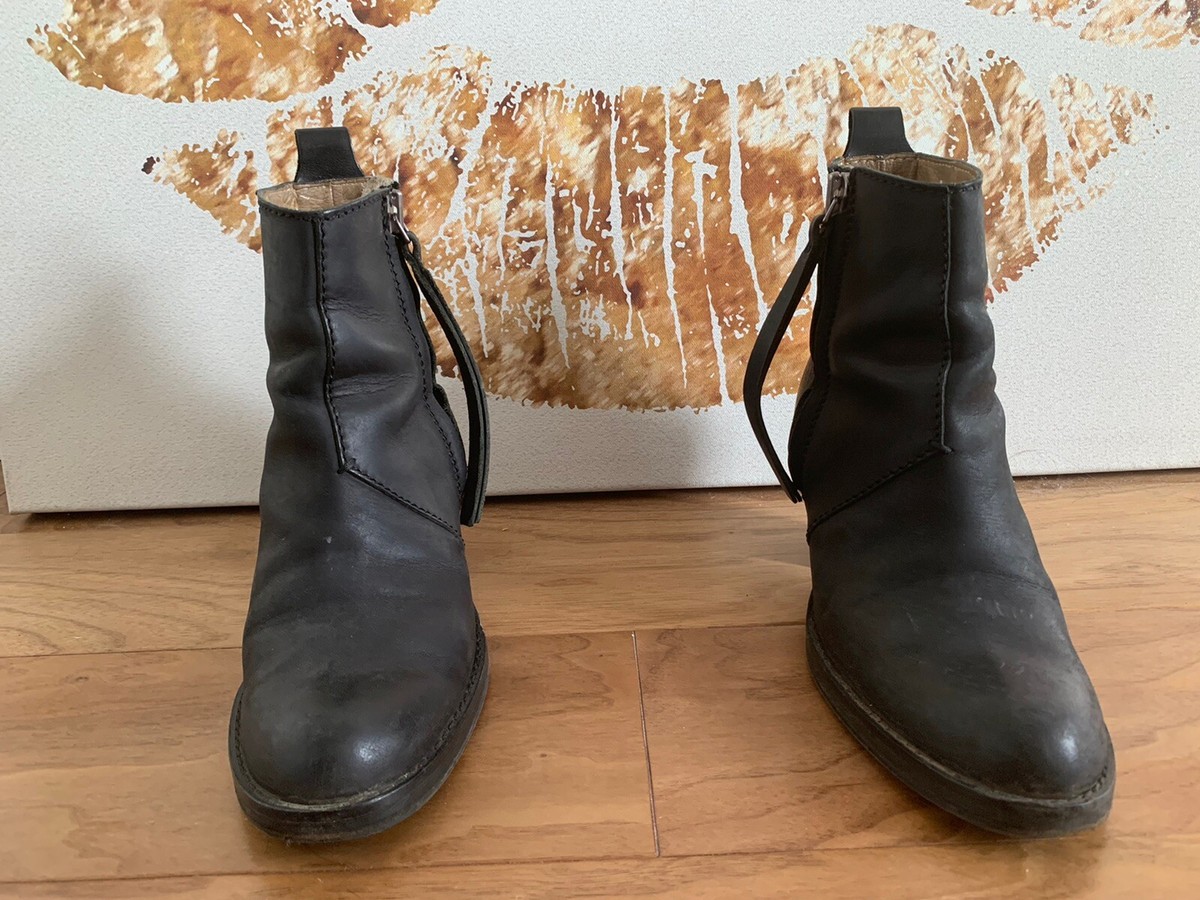 ACNE Pistol Matte Black Leather Ankle Boot Bootie SZ 36/ US ACNE Pistol Matte Black Leather Ankle Boot Bootie SZ 36/ US