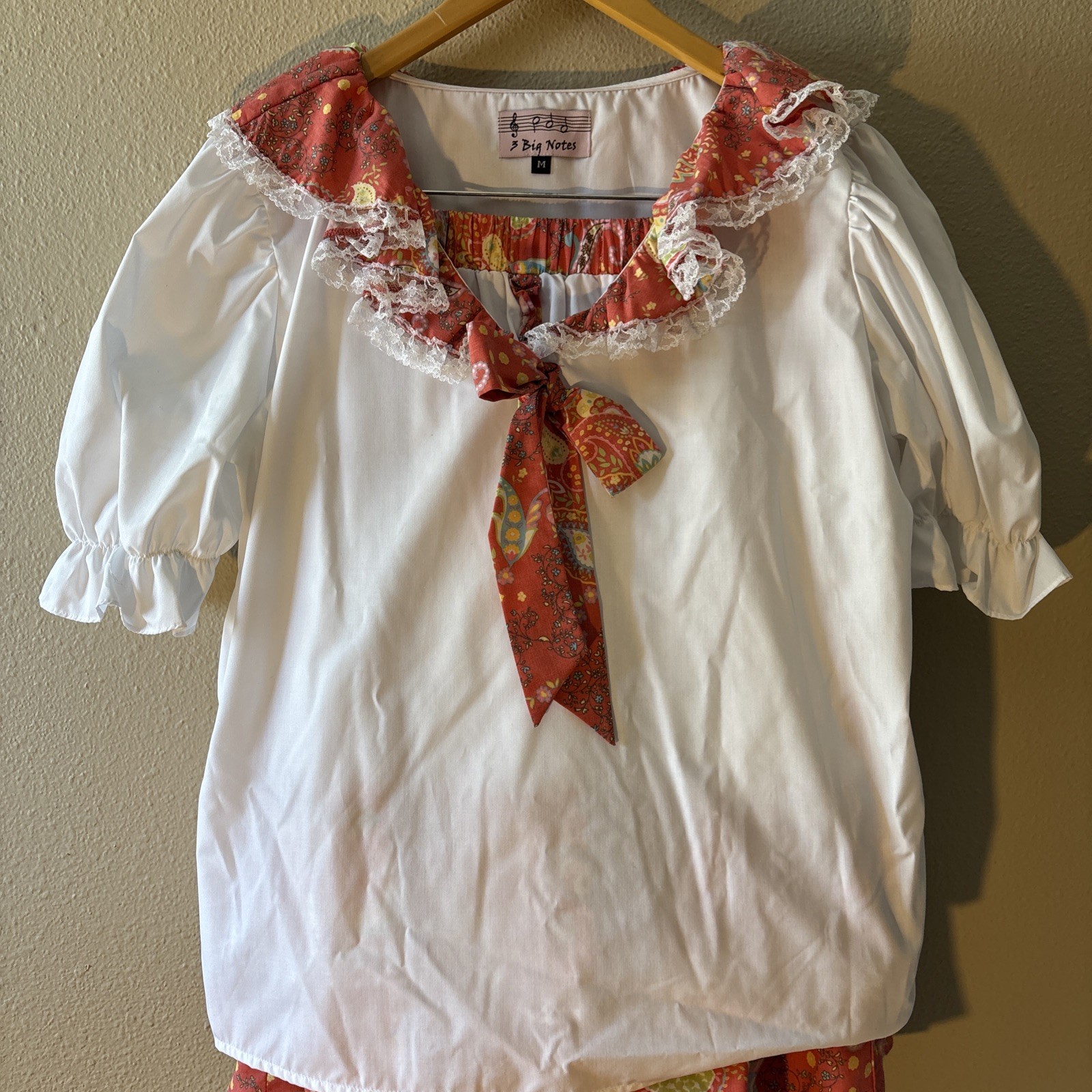 Vtg Square Dance Skirt Set Full Circle White Ora Lace Paisley Medium 3 ...