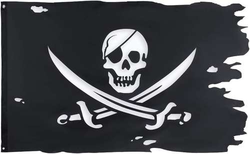 Jack Rackham Flag 3X4.8Fts Broadsword Old Skull Bones Pirate Banner ...