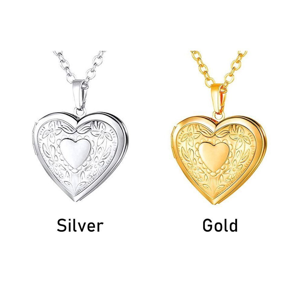 Men Women Lover Friend Chain Necklace Heart Shaped Photo Picture Locket ...