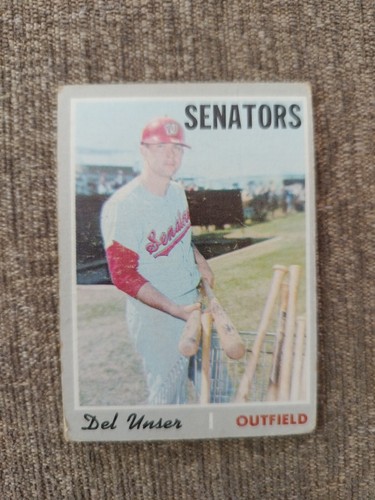 1970 Topps Del Unser Washington Senators Outfield #336 Vg Read ...