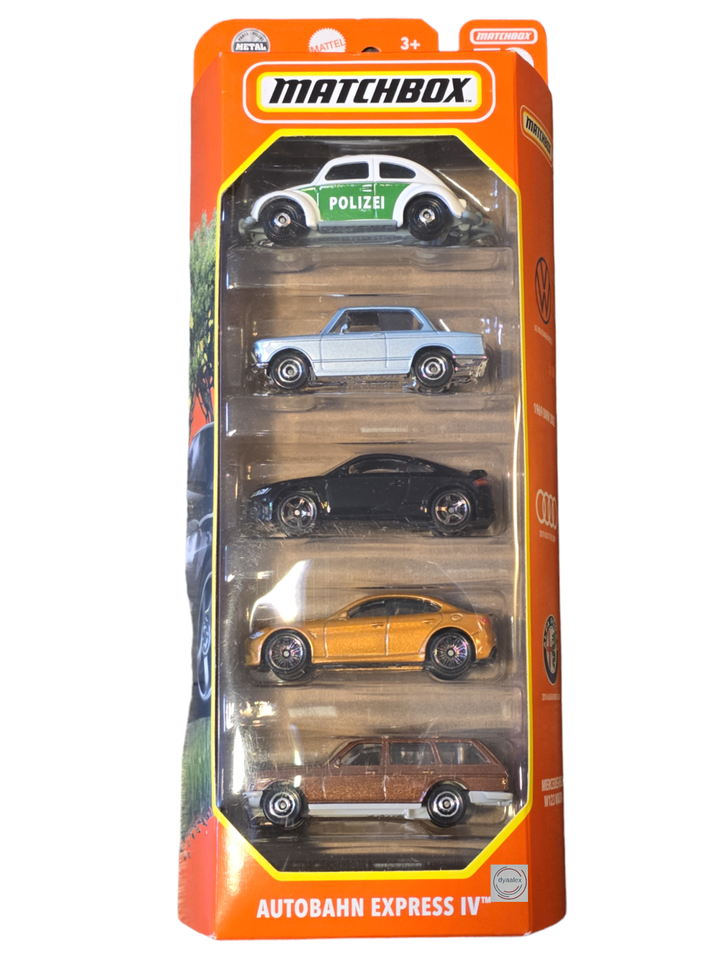 2023 MATCHBOX Autobahn Express IV 5 Pack inc. Beetle, BMW, Audi TT ...