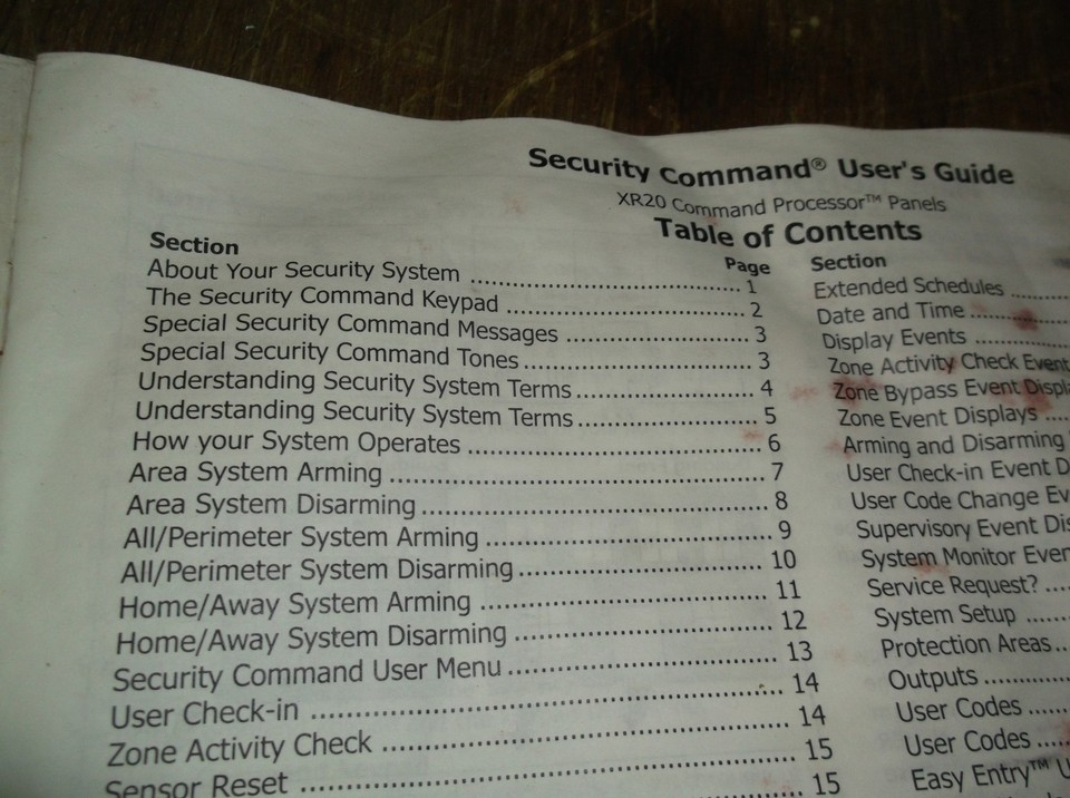 Security Command Executive Series XR20 LT-0303 User's Guide 38-Pages | eBay