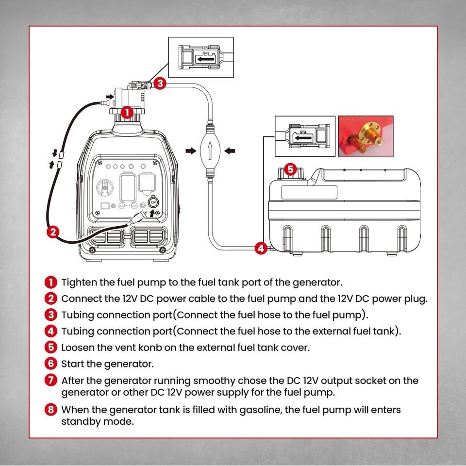 Generator Electric Fuel Pump Kit Extended Run Fuel System For MXR3500 ...
