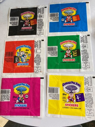 Garbage Pail Kids Lot of 6 Different Empty Wrappers - Assorted Series ...