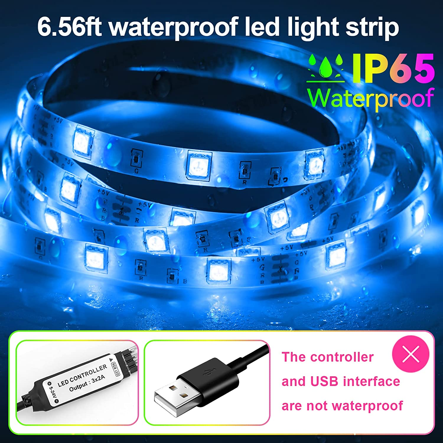 LED Strip Lights for 40-60In TV LED Backlight 6.56Ft, LED Lights Strip ...