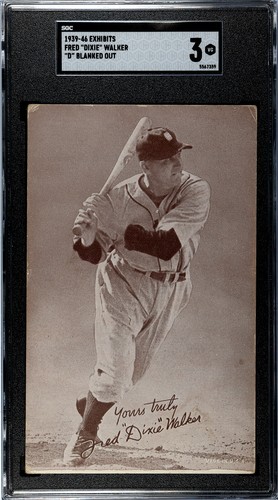 1947 EXHIBITS FRED DIXIE WALKER SGC PSA 3 w/ D BLANKED OUT WASHINGTON ...