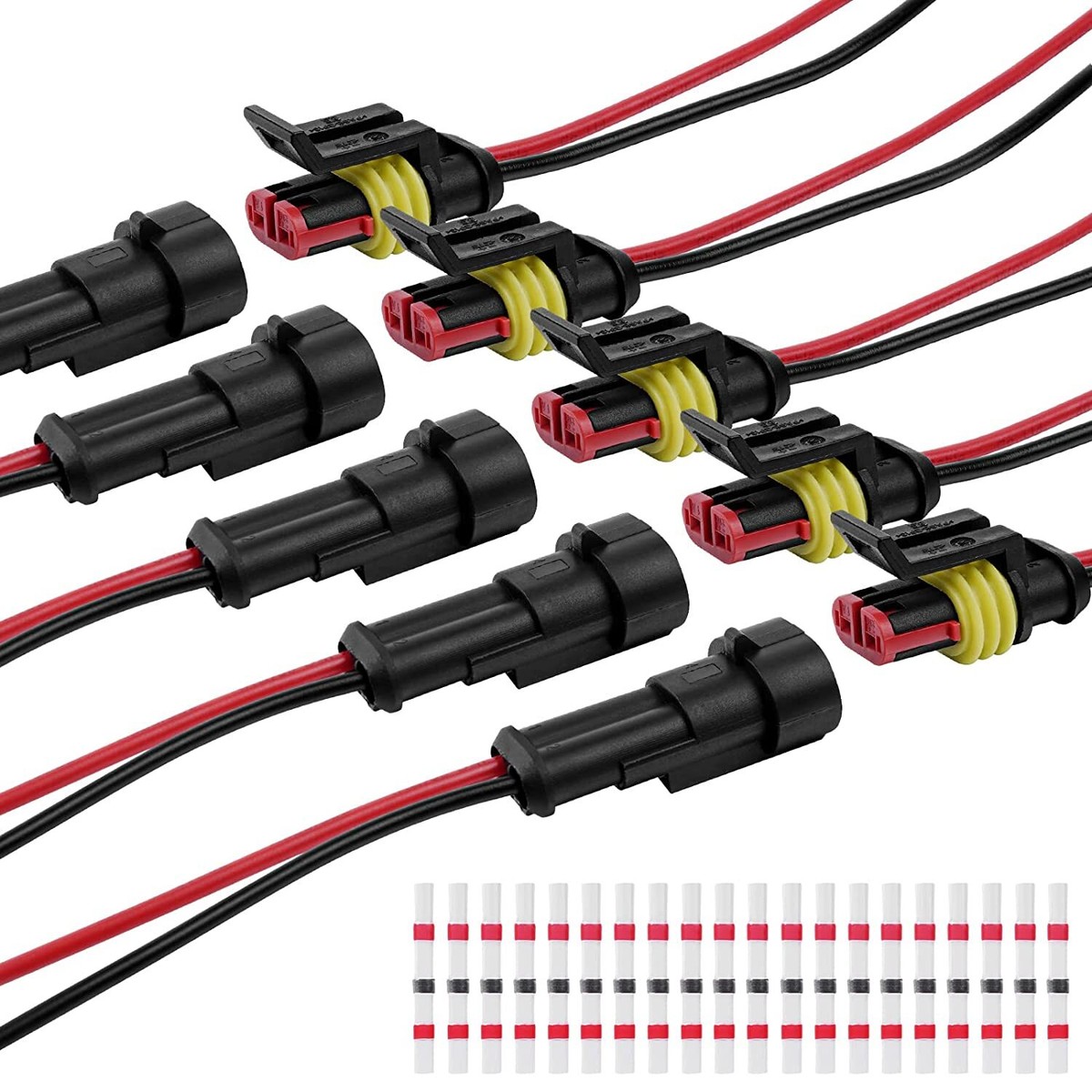 Waterproof Wiring Terminals Nilight 2Pin Way 16AWG Waterproof Wire