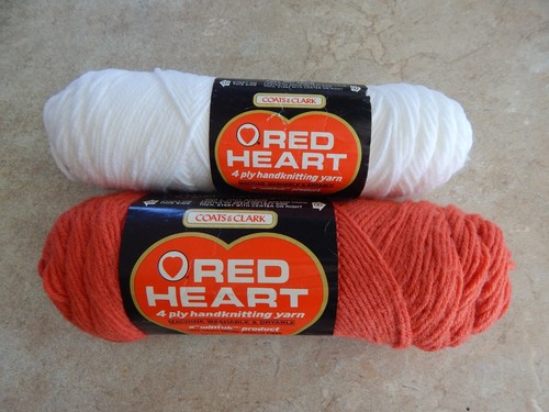 New Red Heart/Coats& Clark Yarn Lot of 2 RUST/WHITE Acrylic 4-Ply | eBay