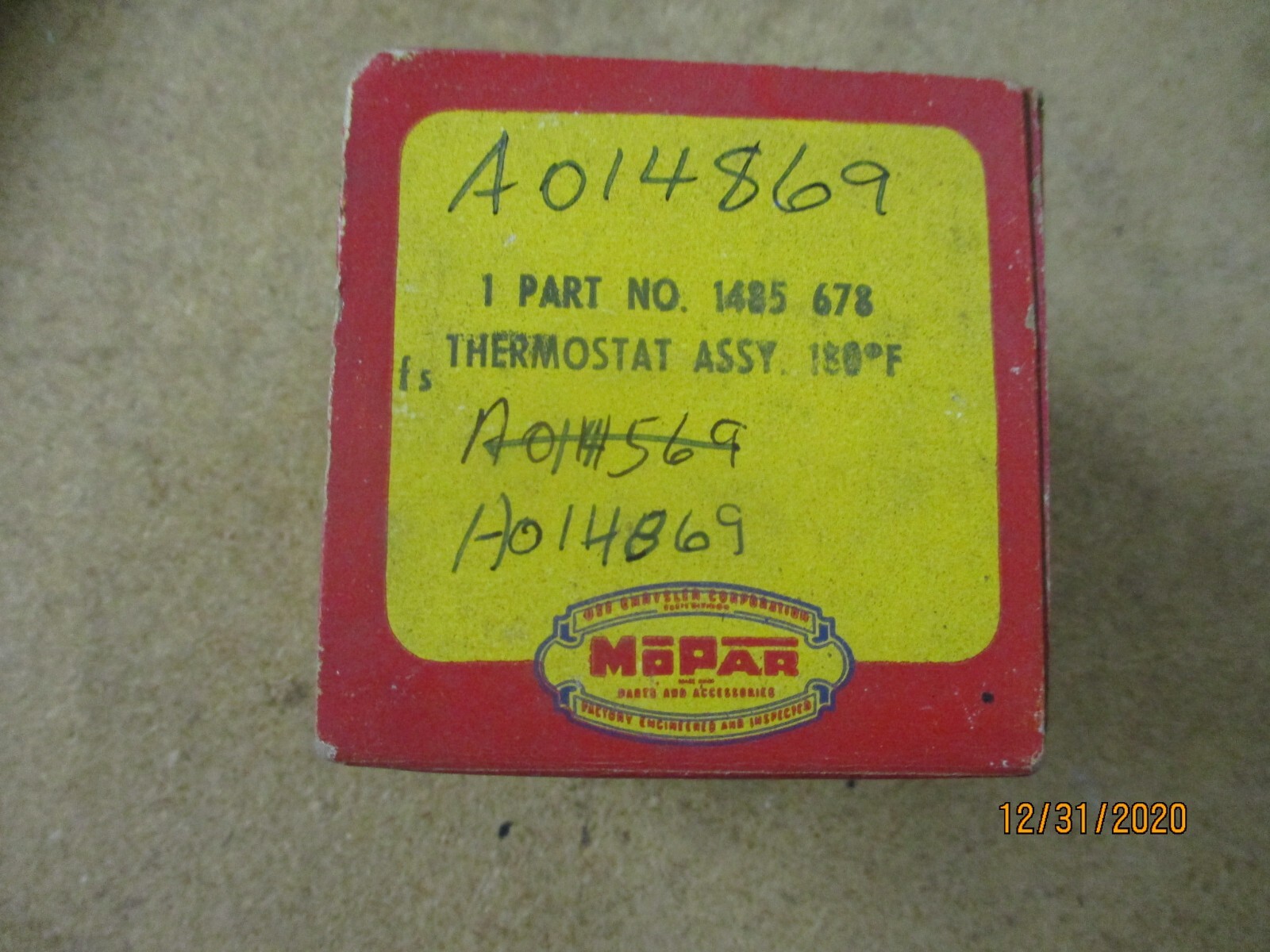 THERMOSTAT 1955 Chrysler, 1953 - 1955 Dodge Car, 1954 Dodge Truck ...