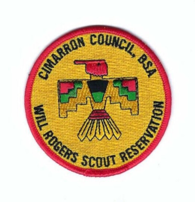 Boy Scout Cimarron Council Will Roger Reservation Patch 3in orange border | eBay