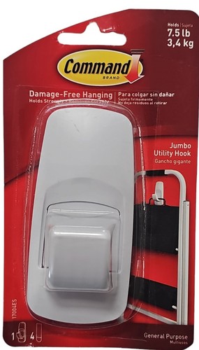 Command Jumbo Utility Hook, White, 1-Hook 17004ES | eBay