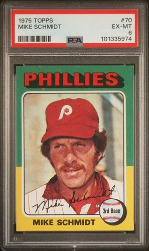 1975 Topps MIKE SCHMIDT #70 Baseball Card PSA 6 EX-MT Philadelphia ...