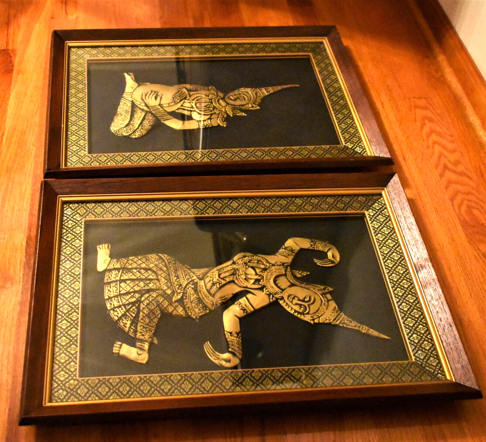 Antique Painting Demensional Art Woven Silk Tapestry Mat, Wood Framed ...