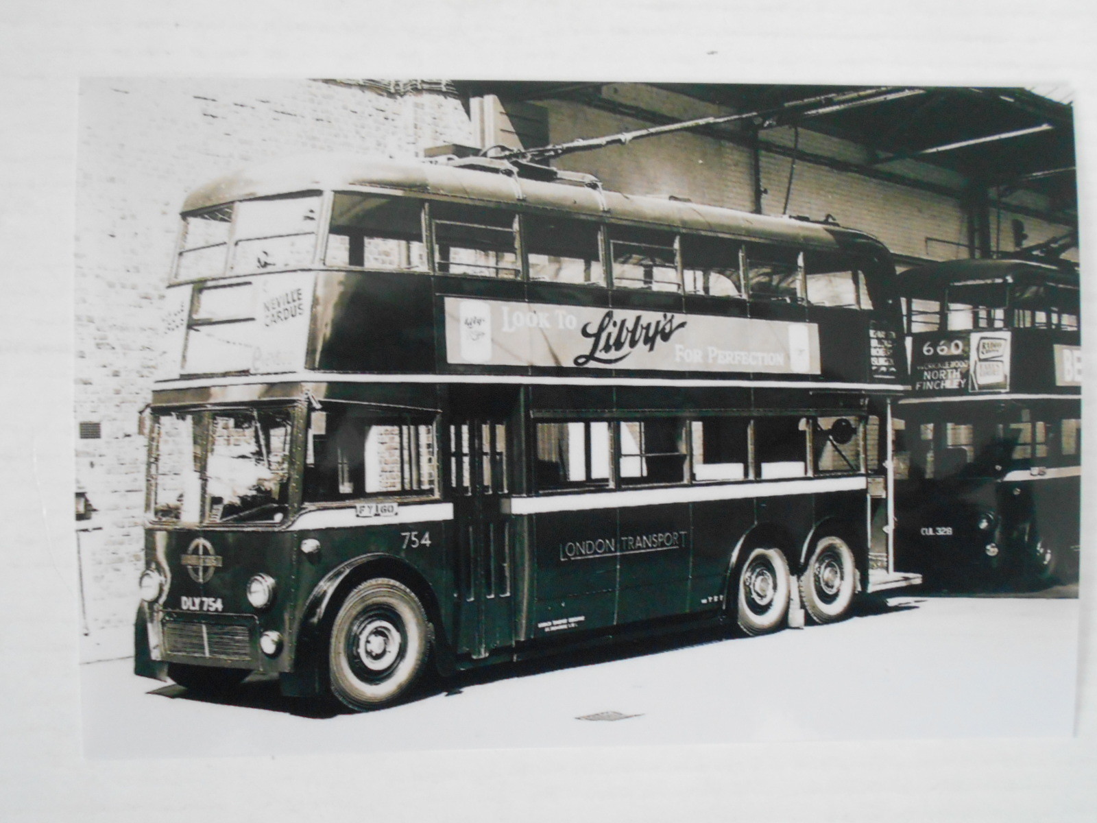 LONDON TRANSPORT TROLLEYBUS - 754 (DLY 754) - PARKED INSIDE DEPOT | eBay UK