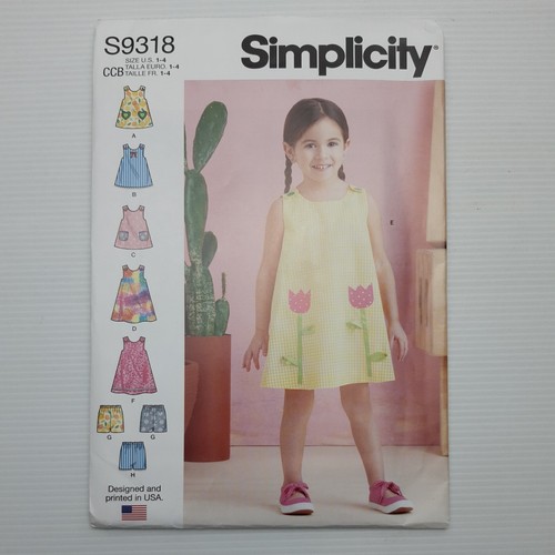 Simplicity Sewing Pattern 9318 S9318 Toddlers Tent Top Dress Sizes T1 ...