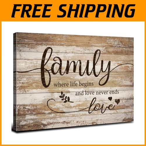 Family Wall Decor - Rustic Quotes Canvas Art 16x24” | eBay